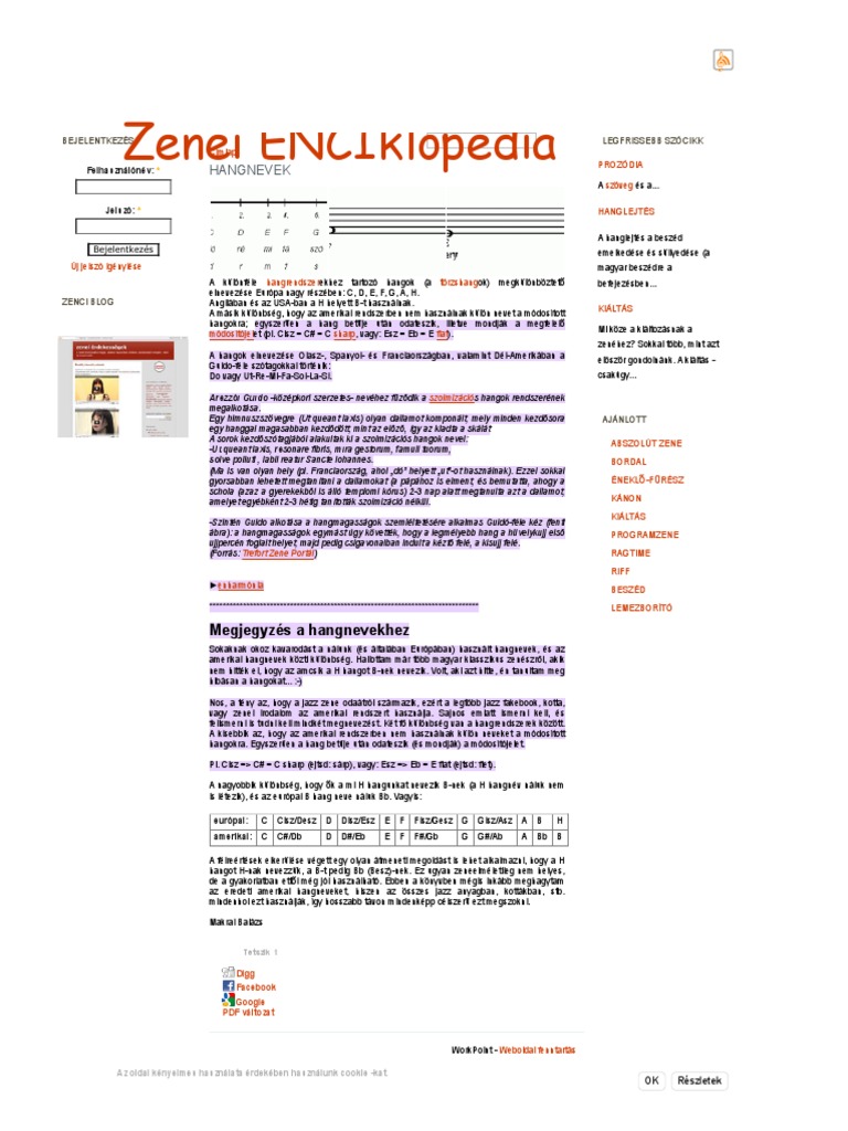 Hangnevek - Zenei ENCIklopédia | PDF