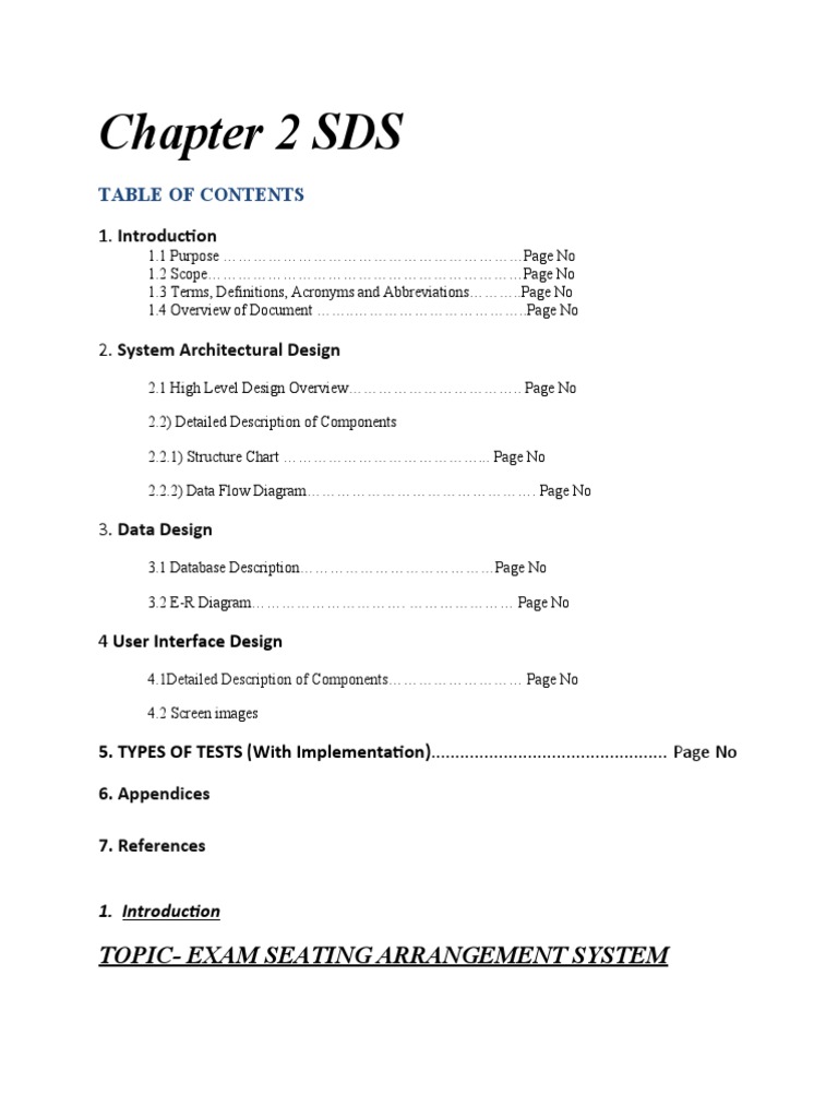 Chapter 2 SDS: Topic-Exam Seating Arrangement System | PDF | Unit ...