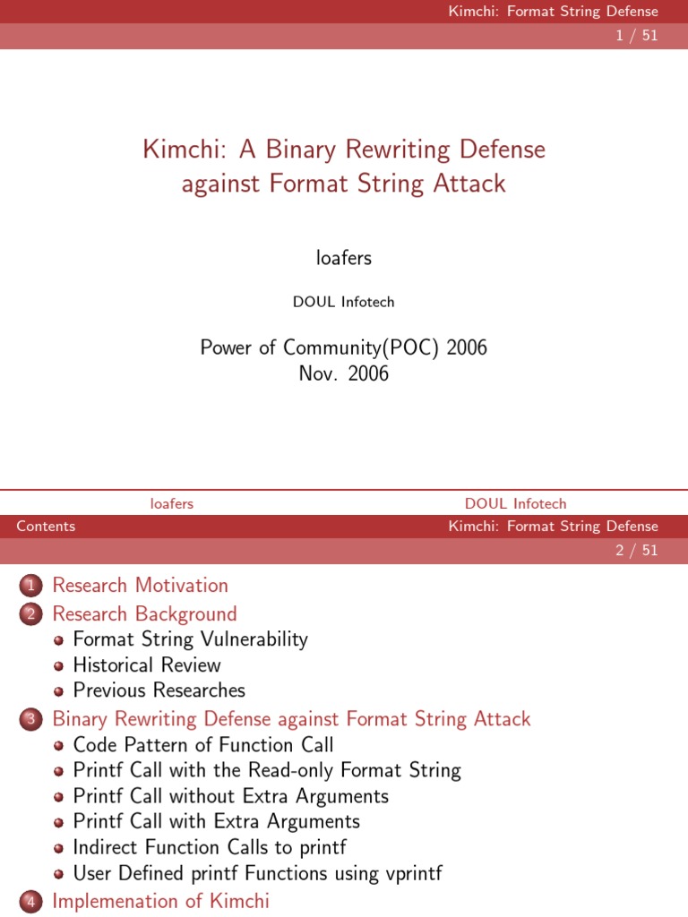 A Binary Rewriting Defense Against Format String Attack | Download Free PDF | Subroutine ...