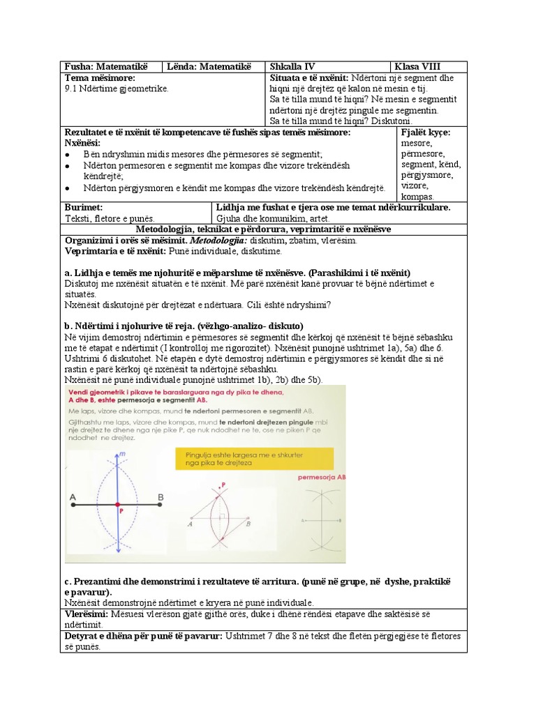 9.1. Ndërtime Gjeometrike | PDF