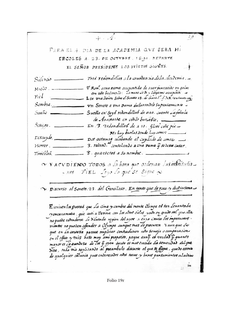 Discurso Sobre El Soneto 23 de Garcilaso (Sesión 4 Entera) | PDF