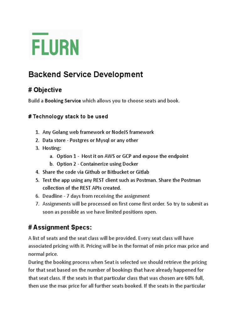 Flurn Assignment - Backend Developer | PDF | Computing | Software