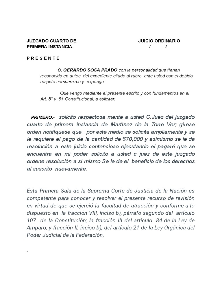 Escrito Solicitando Copias Simples | PDF