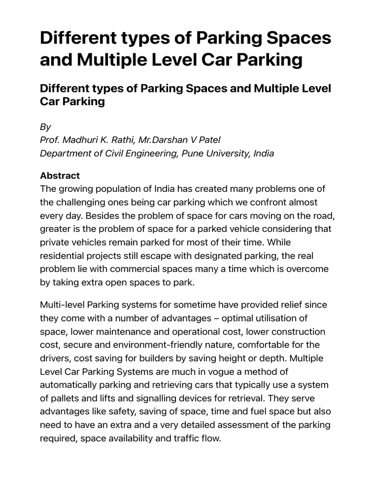 Urban Parking Solutions Guide | PDF | Parking | Car