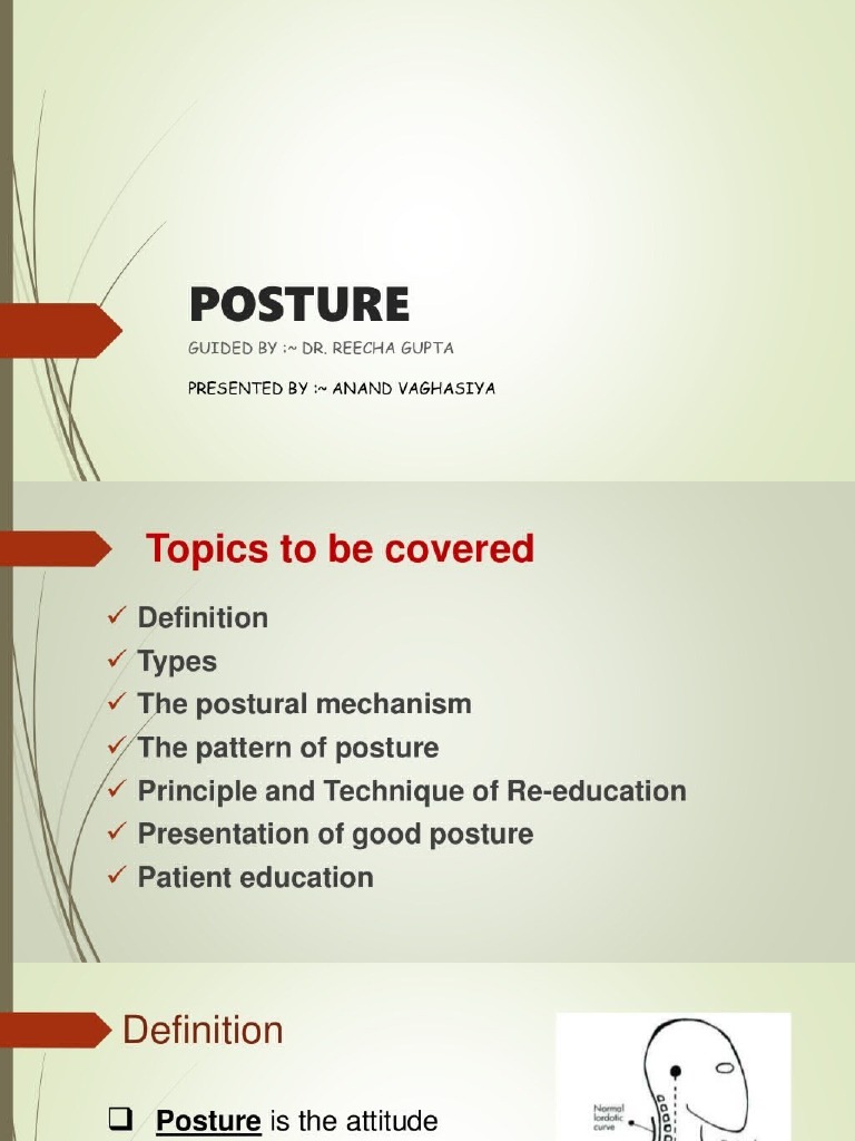 Posture (Exercise Therapy) | PDF