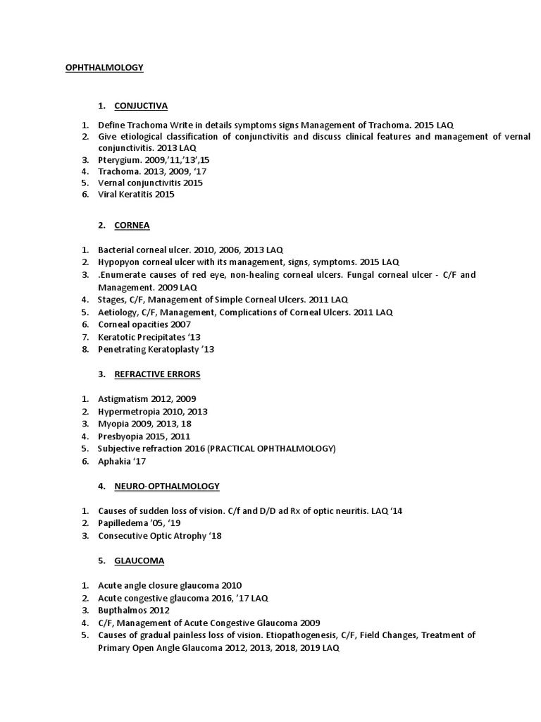 Comprehensive Ophthalmology Guide | PDF | Cornea | Glaucoma