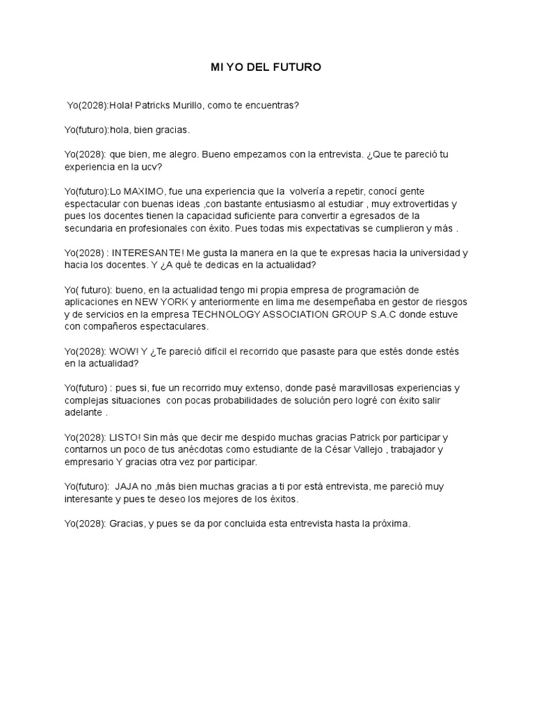 Mi Yo Del Futuro O.VOCACIONAL | PDF