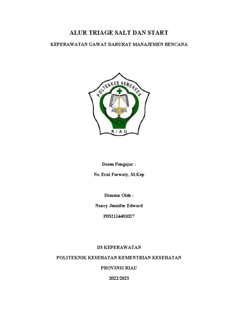 Alur Triage Start and Salt Nancy Jennifer Edward | PDF