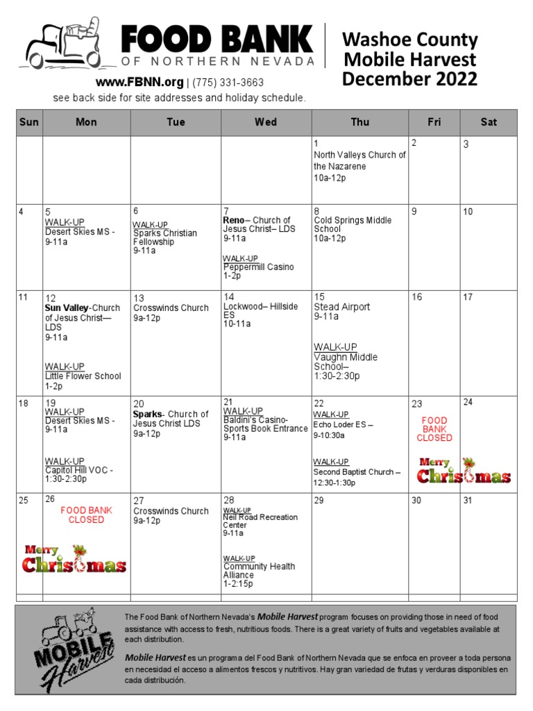 Washoe County Mobile Harvest Schedule | PDF | Reno
