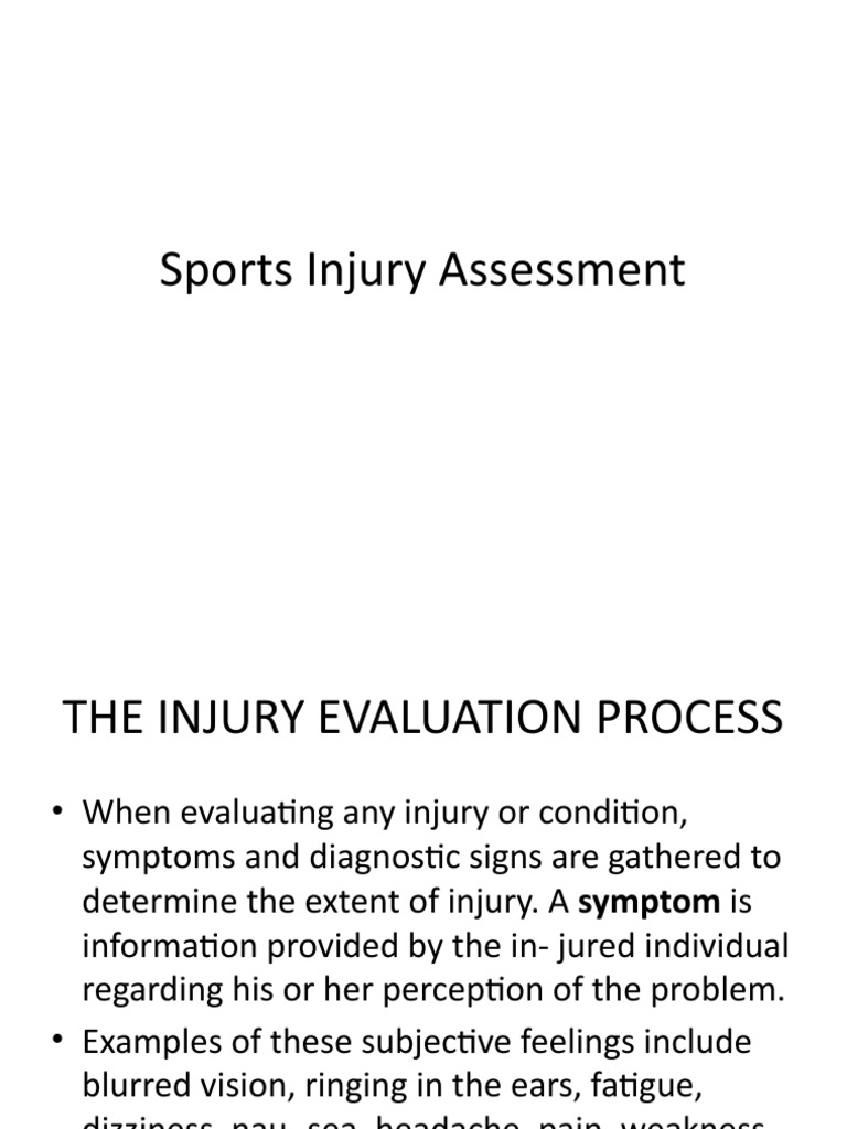 Sports Injury Assessment | PDF