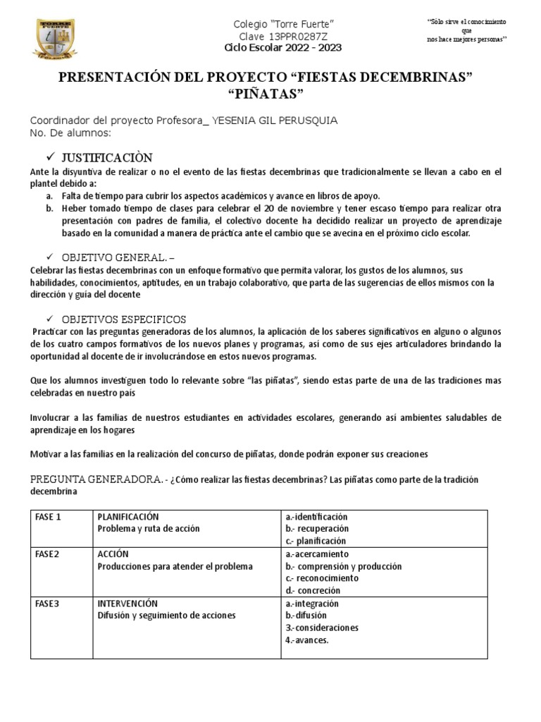 Proyecto Piñata | PDF