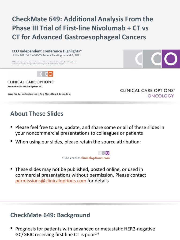 CheckMate 649: Nivo+CT Improves OS vs CT in Advanced Gastroesophageal ...