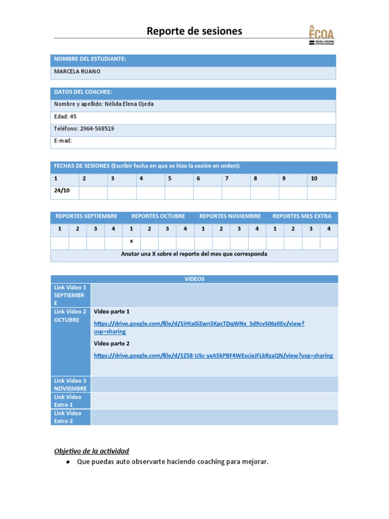 Reporte de Sesiones 2021 Nely | PDF