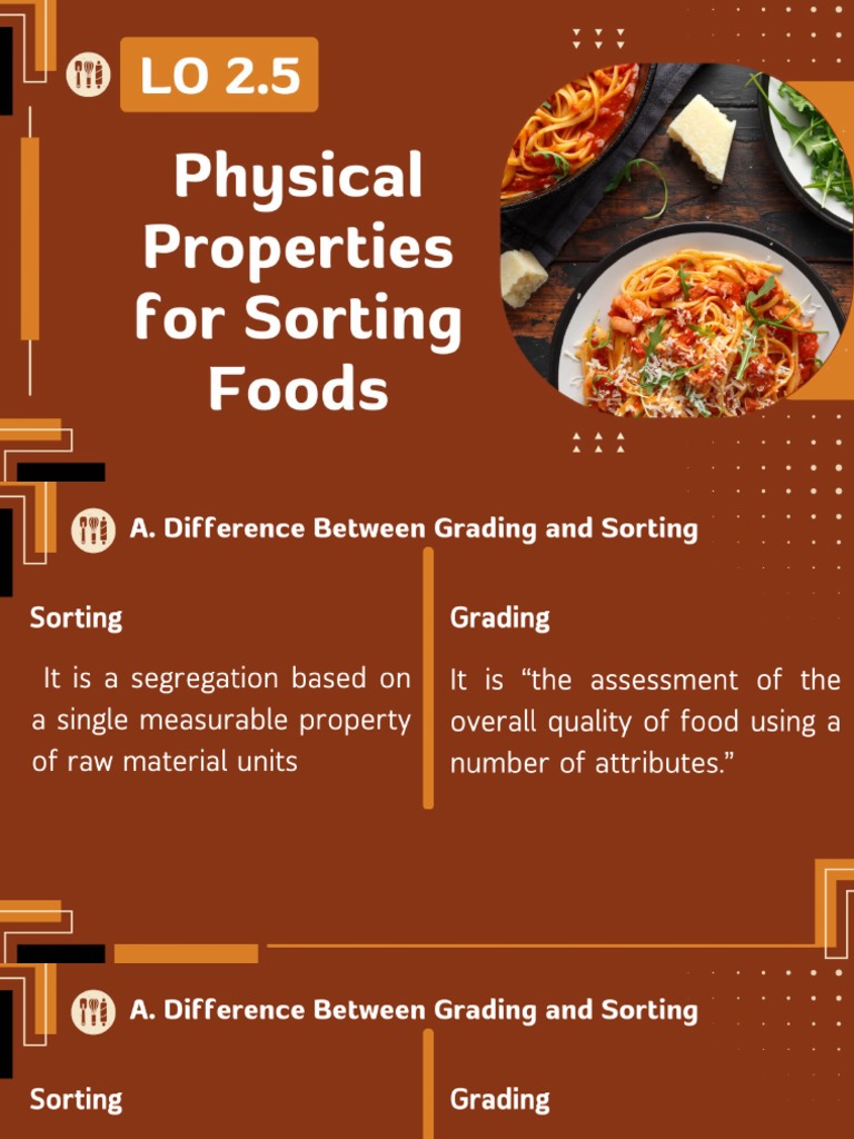 NewPPT - LO 2.5 Physical Properties For Sorting Foods | PDF