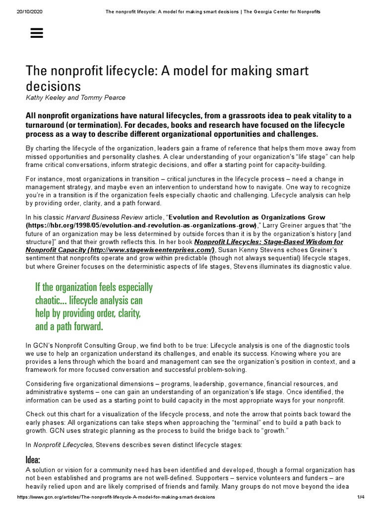 Understanding Nonprofit Lifecycles | PDF | Life Cycle Assessment ...