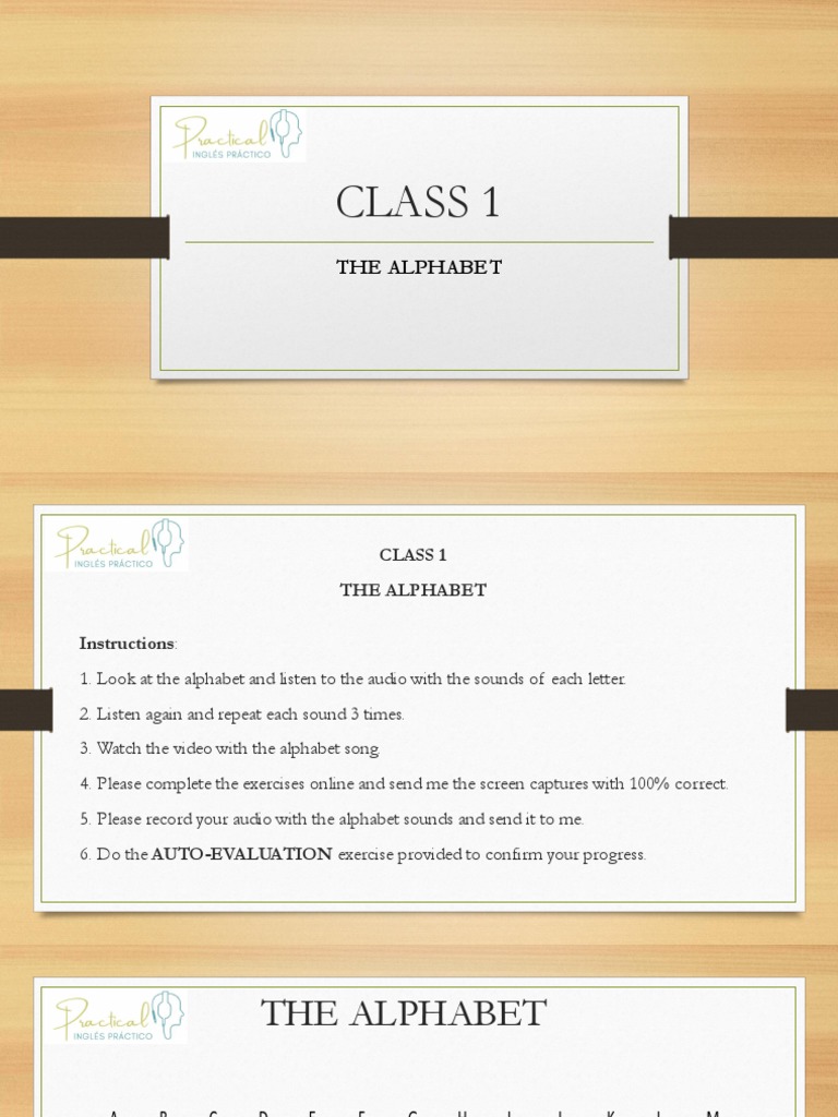 Class 1 - The Alphabet | PDF