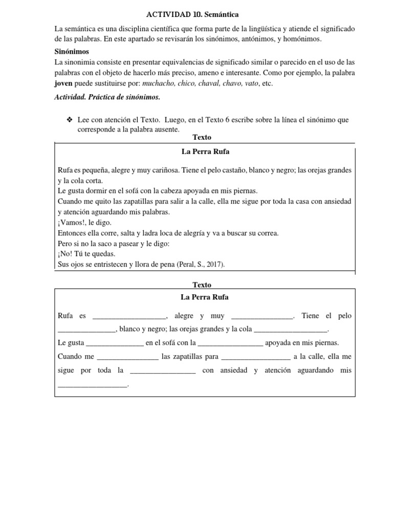 Sinónimos y Antónimos en Semántica | PDF | Semántica | Lexicología