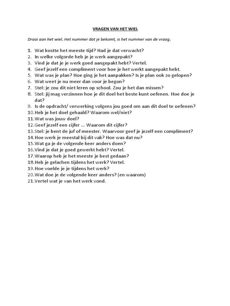 Vragen Pickerwheel | PDF