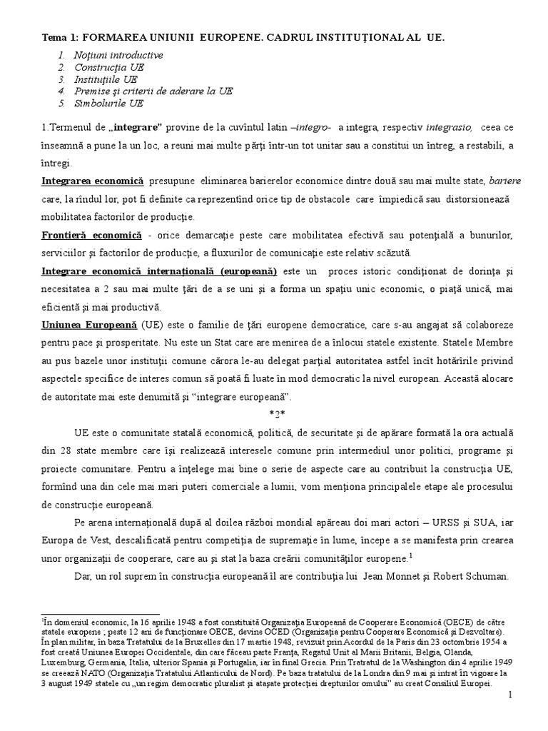 Iee 1 Formarea Ue | PDF