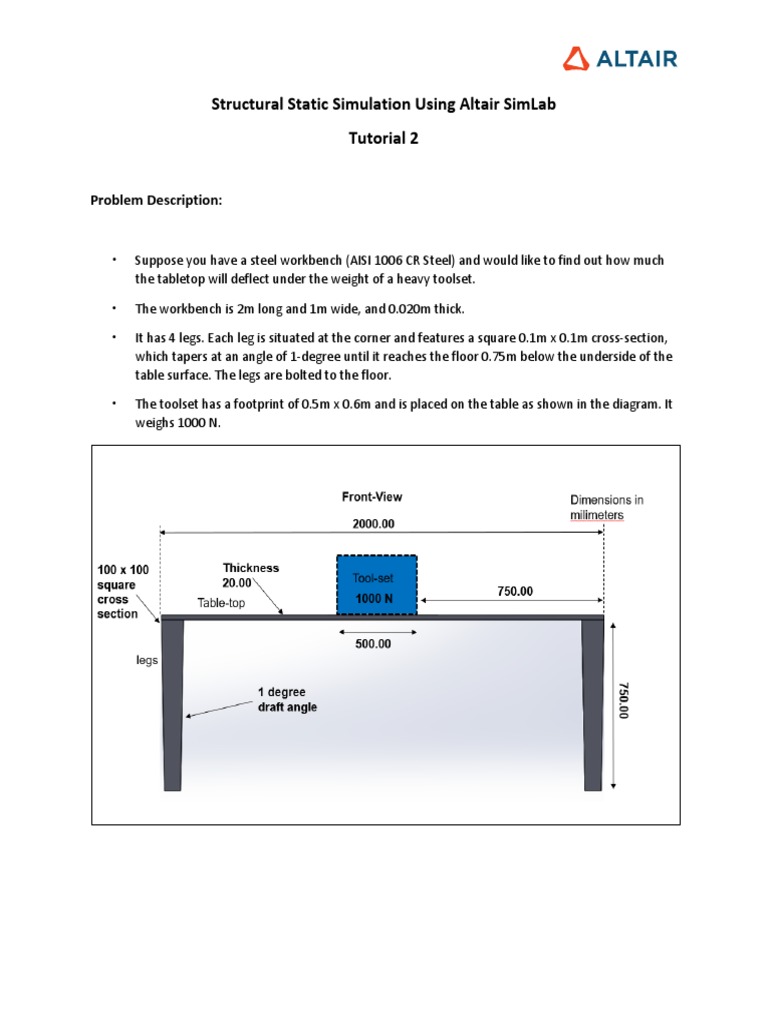 Tutorial - 2 - Structural Static Simulation Using Altair SimLab | PDF | Strength Of Materials ...