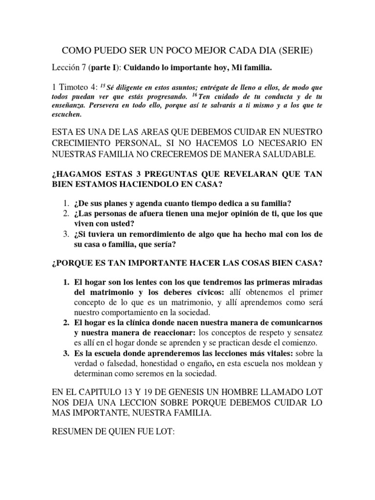 Como Puedo Ser Un Poco Mejor Cada Dia (Leccion 7) | PDF | Abrahán