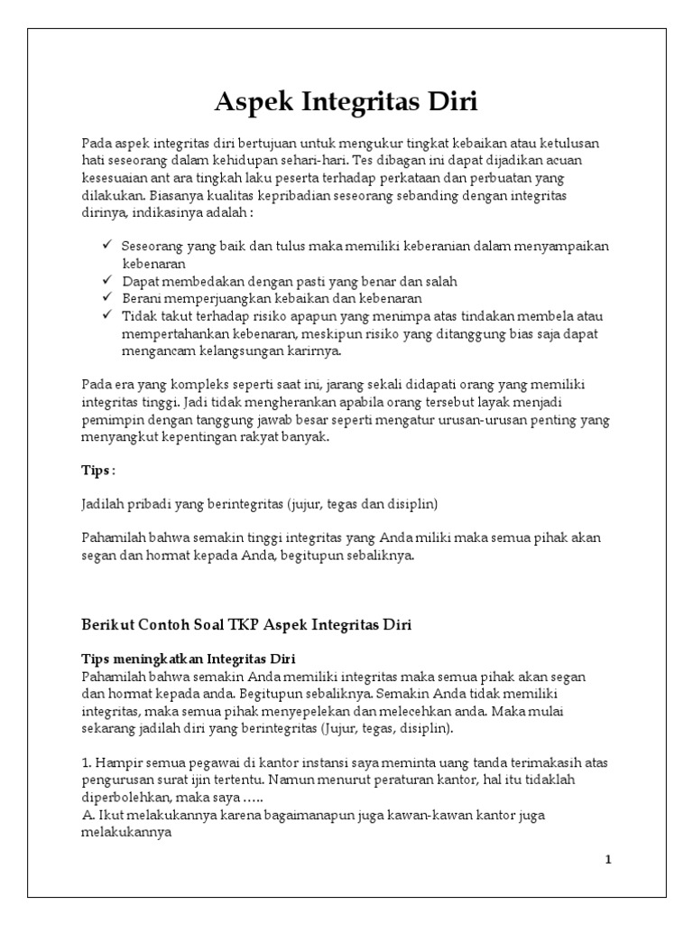 Meningkatkan Integritas Diri dalam Karir | PDF