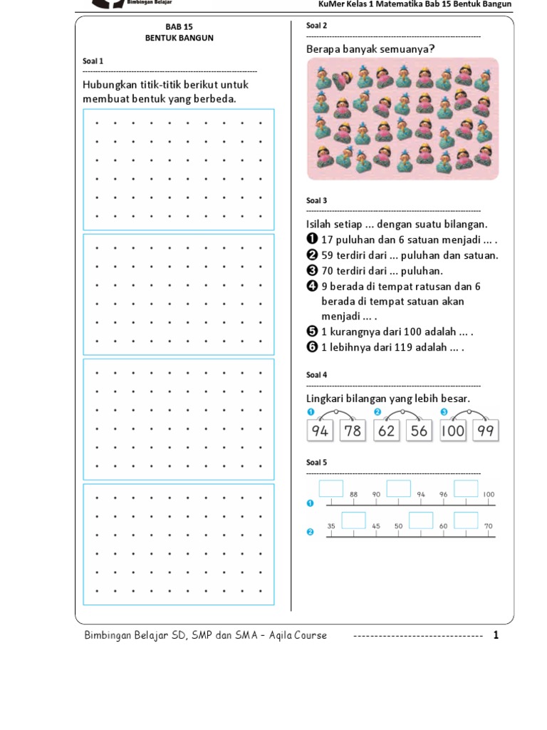 Kumer Kelas 1 Matematika Bab 15 Bentuk Bangun | PDF