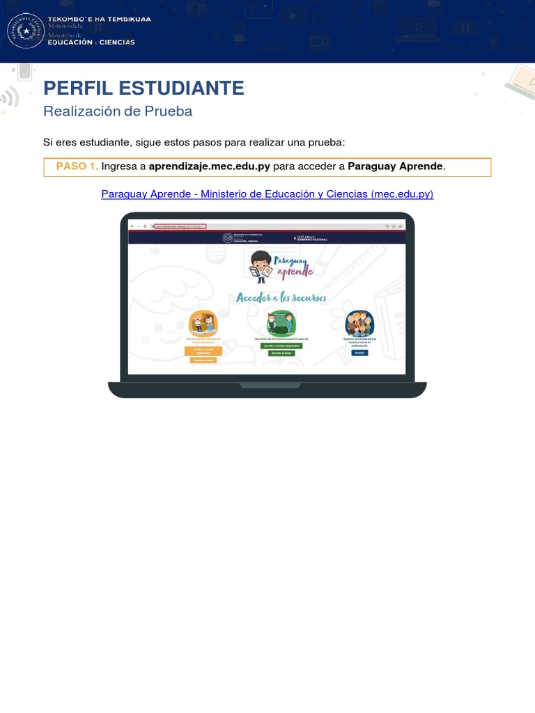 05 Instructivo MEC - Perfil Estudiantes | PDF