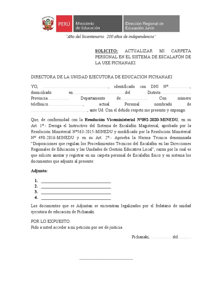 Actualización de Carpeta Personal UEE Pichanaki | PDF | Hogar ...