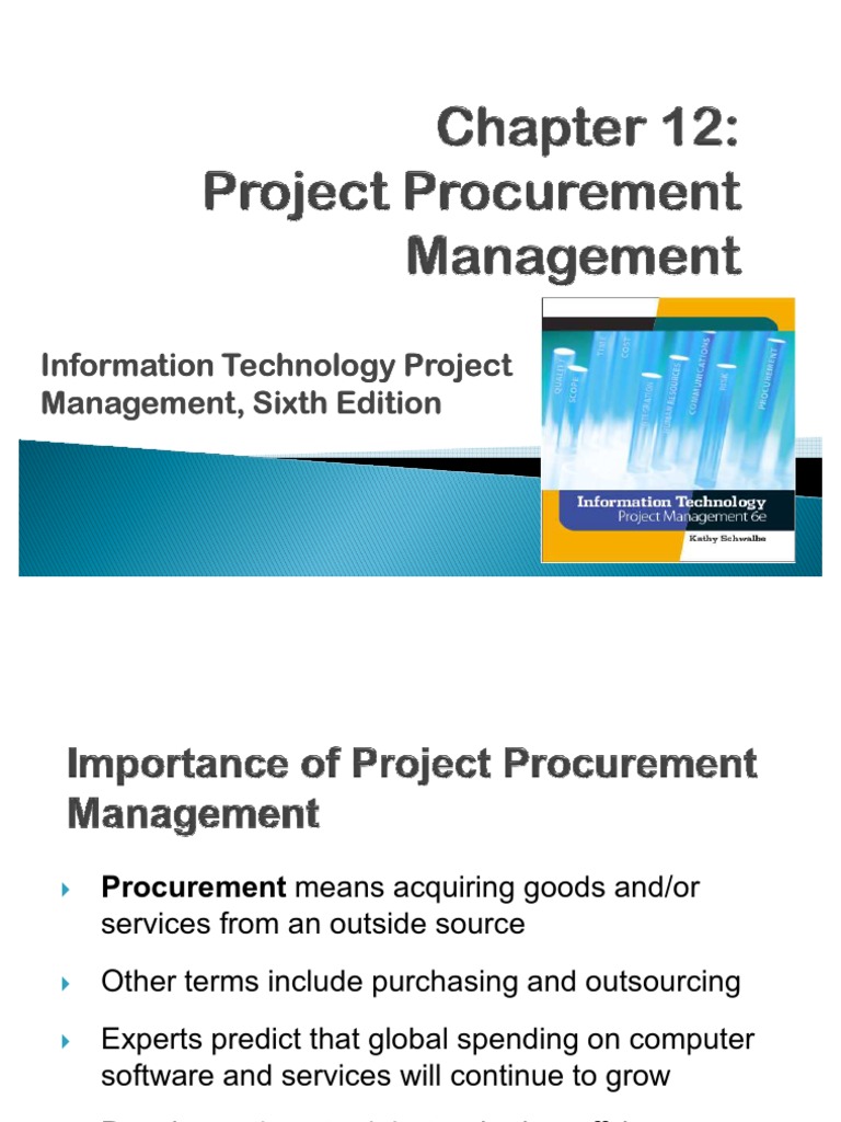 Chapter 12 Project Procurement Management | PDF | Outsourcing | Procurement