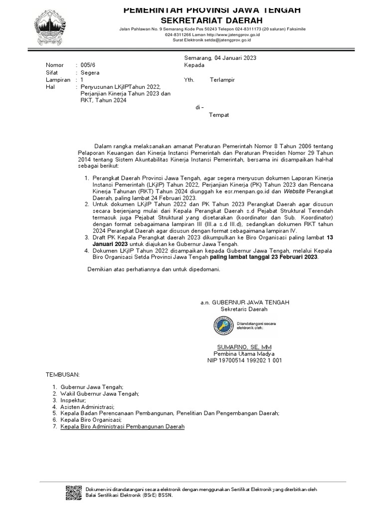 Surat Penyusunan Sakip Perangda Fix | PDF Surat Penyusunan Sakip Perangda Fix | PDF