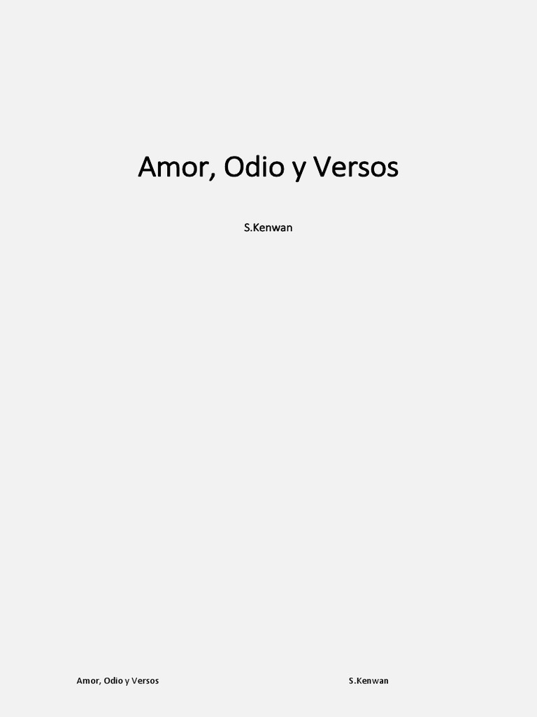 Amor, Odio y Versos - S.Kenwan | Descargar gratis PDF | Amor