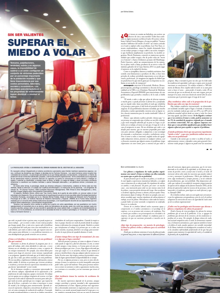 Aeroespacio Miedo-A-Volar 2012 | PDF | Sicología | Temor
