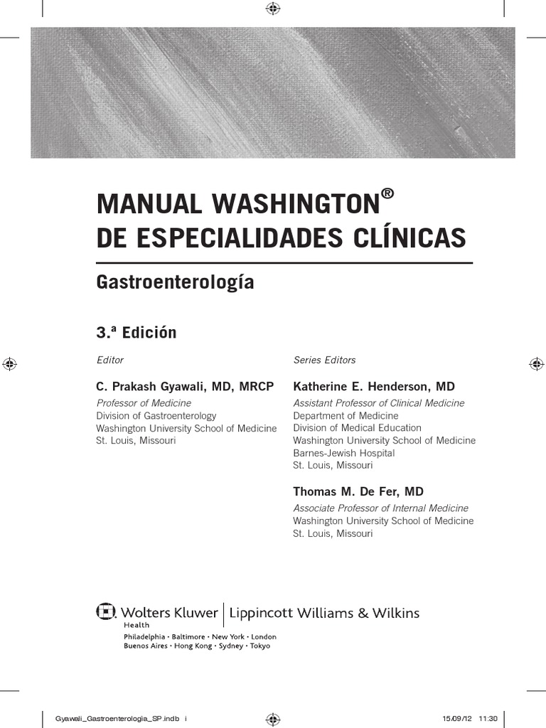 Manual Washington de Especialidades Clínicas: Gastroenterología | PDF | Esófago | Medicina CLINICA