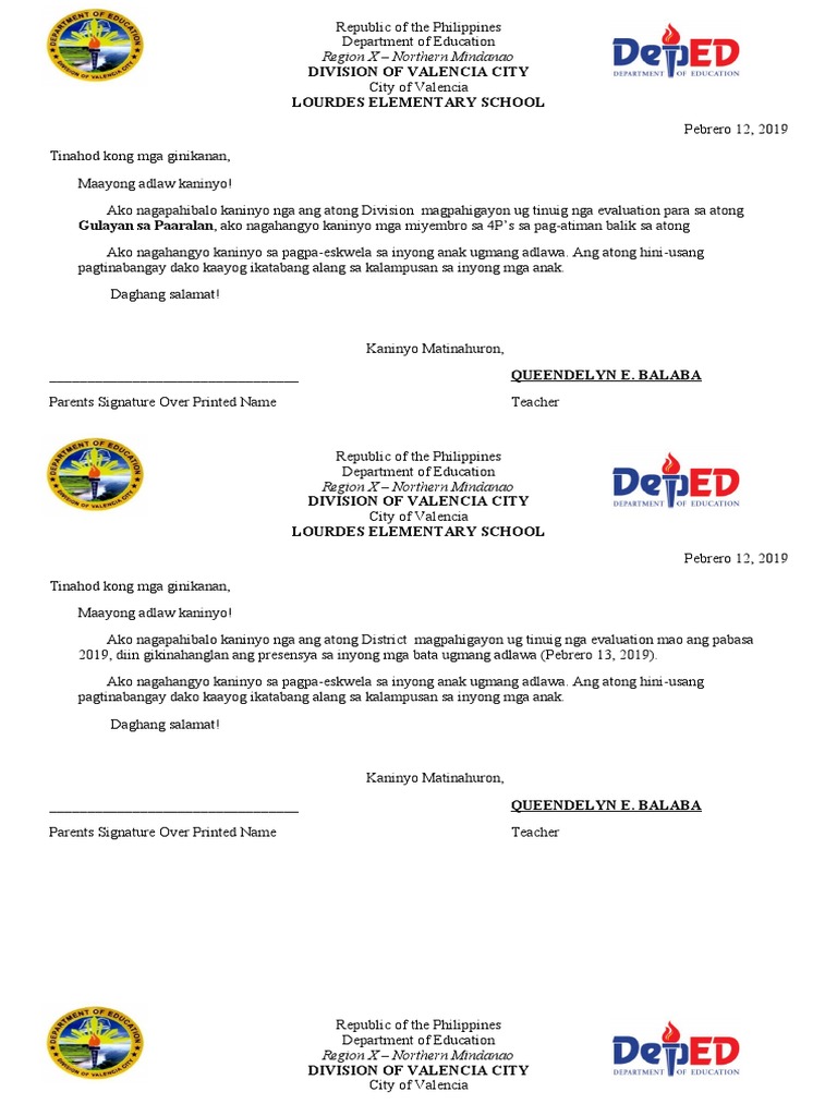 Letter Pahibalo | PDF | Philippines