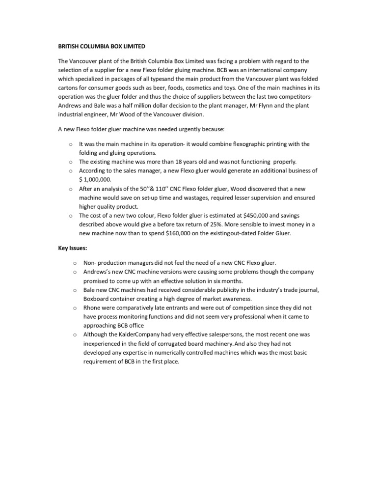 British Columbia Box Limited | PDF