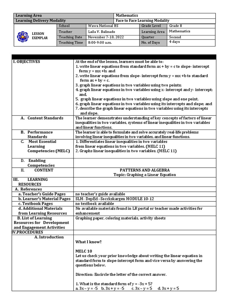 Math 8Q1 MELC 10 12revised | PDF