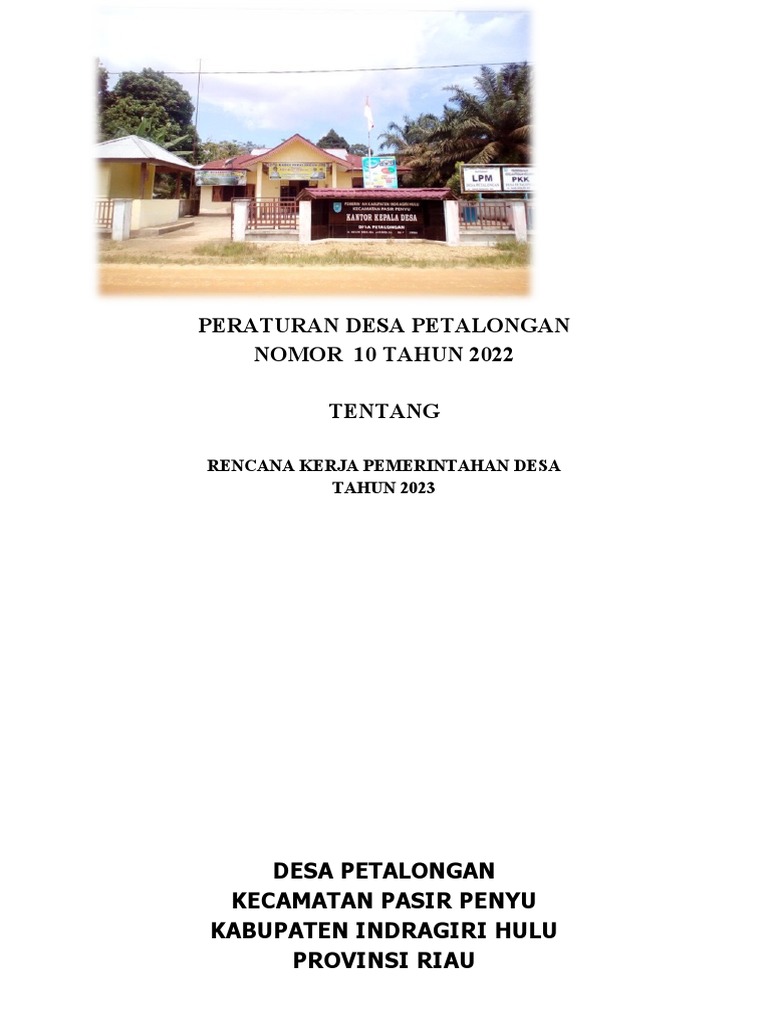 Cover RKP Desa Contoh | PDF