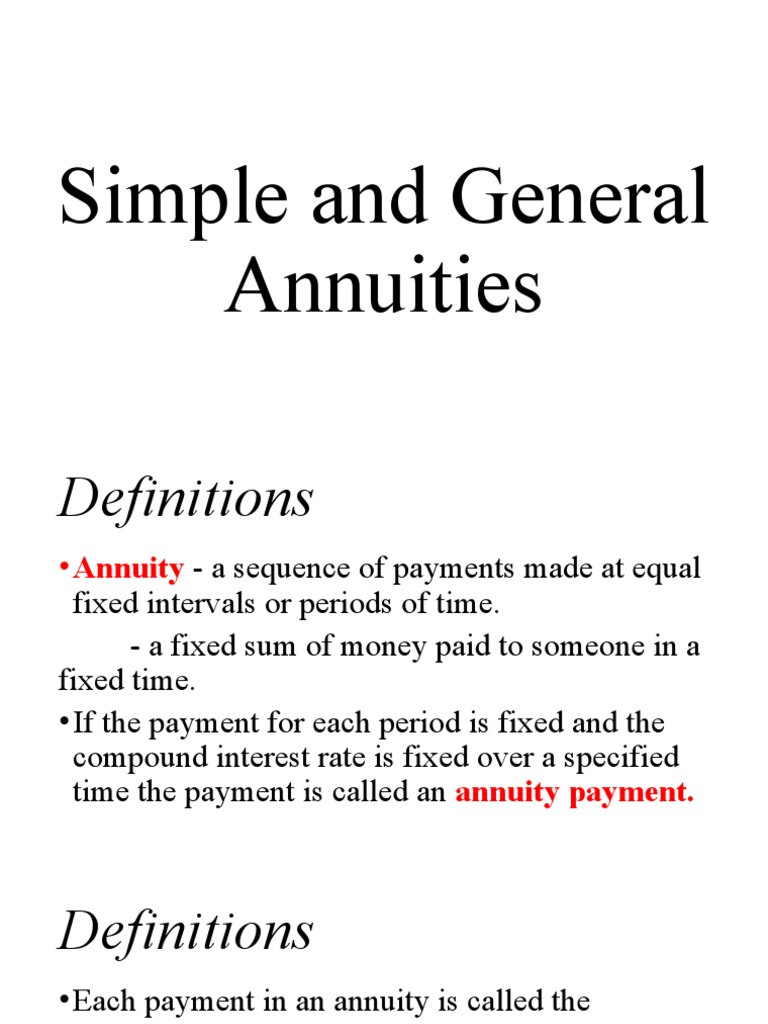 Simple and General Annuities | PDF