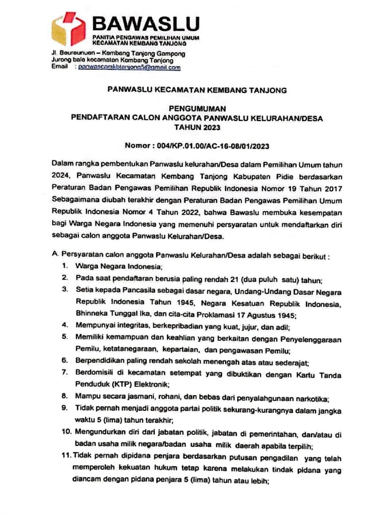 Pengumuman PKD | PDF