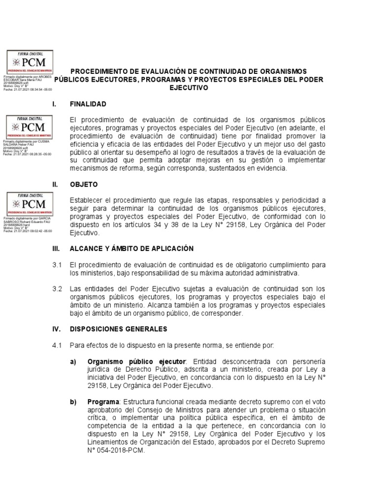 Anexo Ds 143 2021 PCM PDF | PDF | Administración Pública | Evaluación