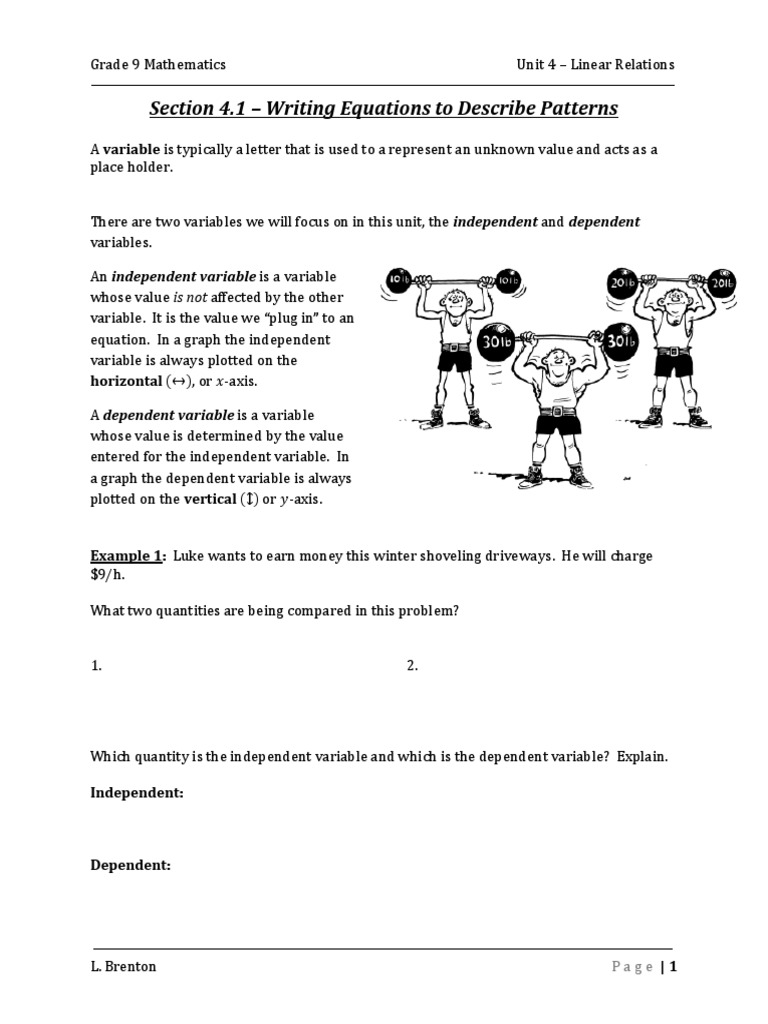 Grade 9 Math: Linear Relations Guide | PDF | Line (Geometry ...