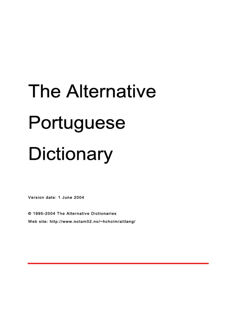 The Alternative Portuguese Dictionary | PDF