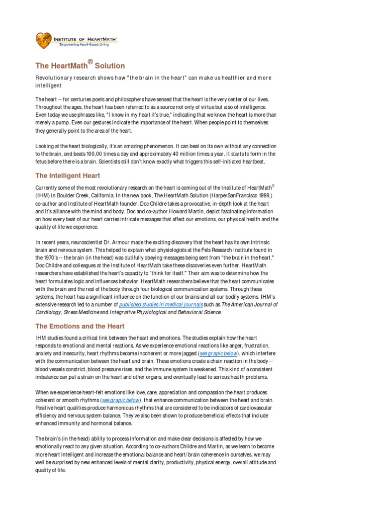 The Heartmath Solution | PDF