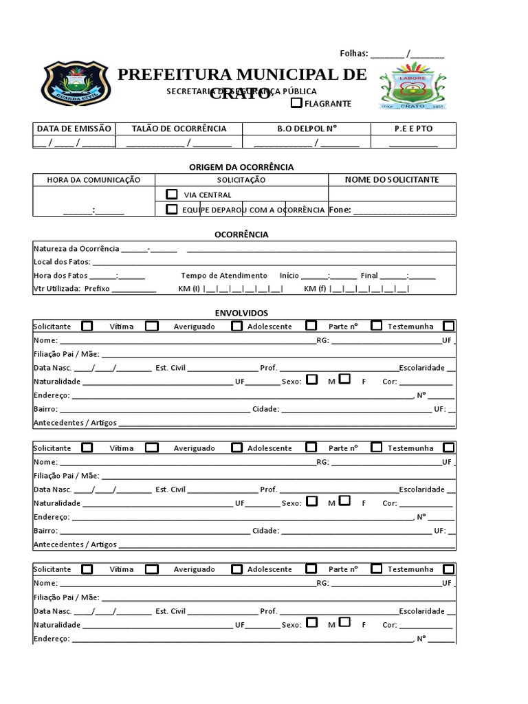 Relatório de ocorrência policial | PDF | Carteira de Motorista | Veículos
