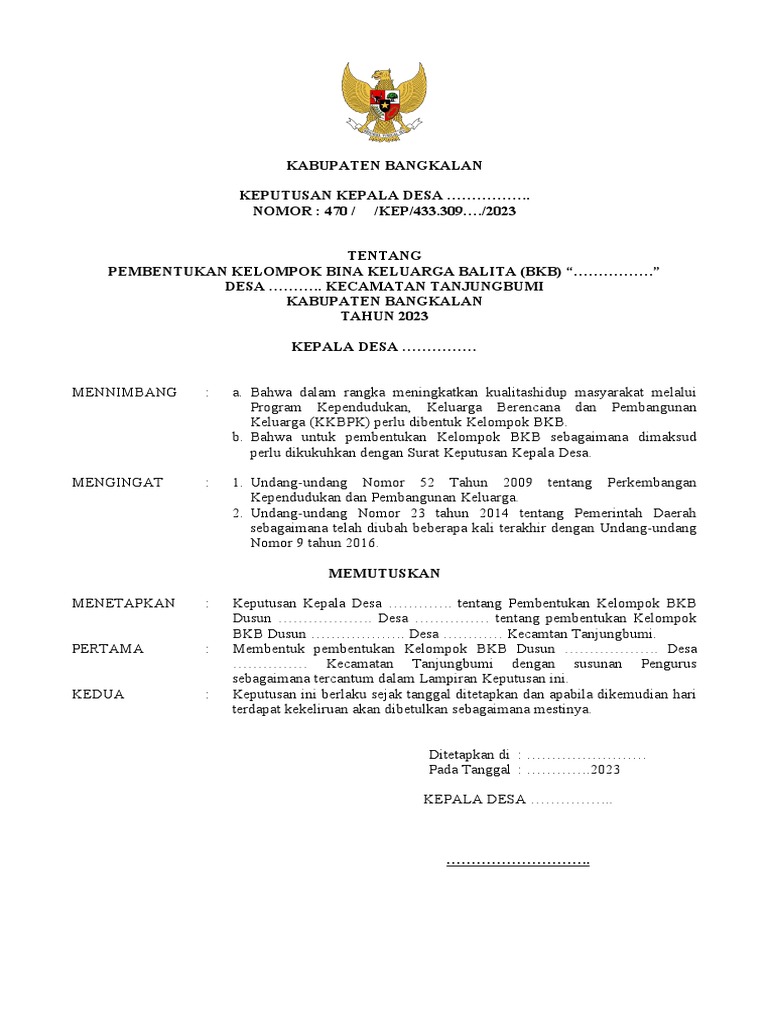 Pembentukan PPKBD dan Sub PPKBD 2023 | PDF