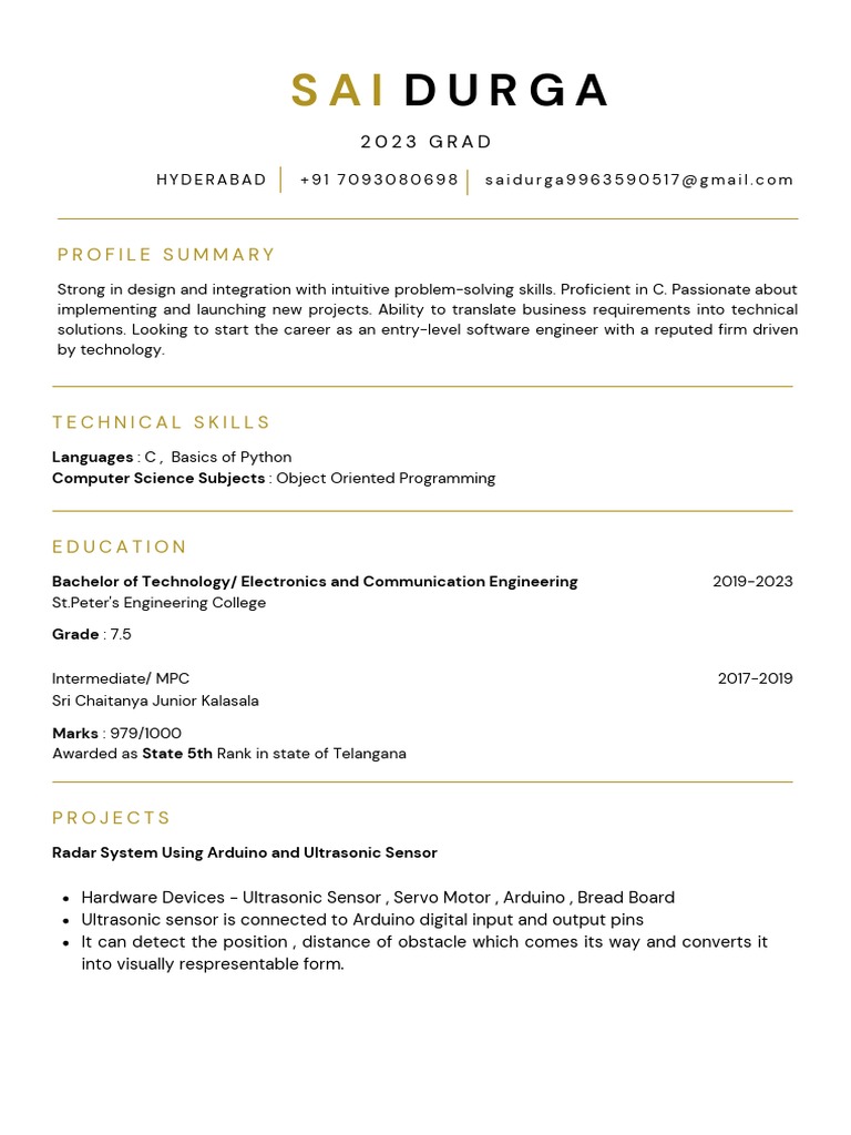 Entry-Level Software Engineer Resume | PDF