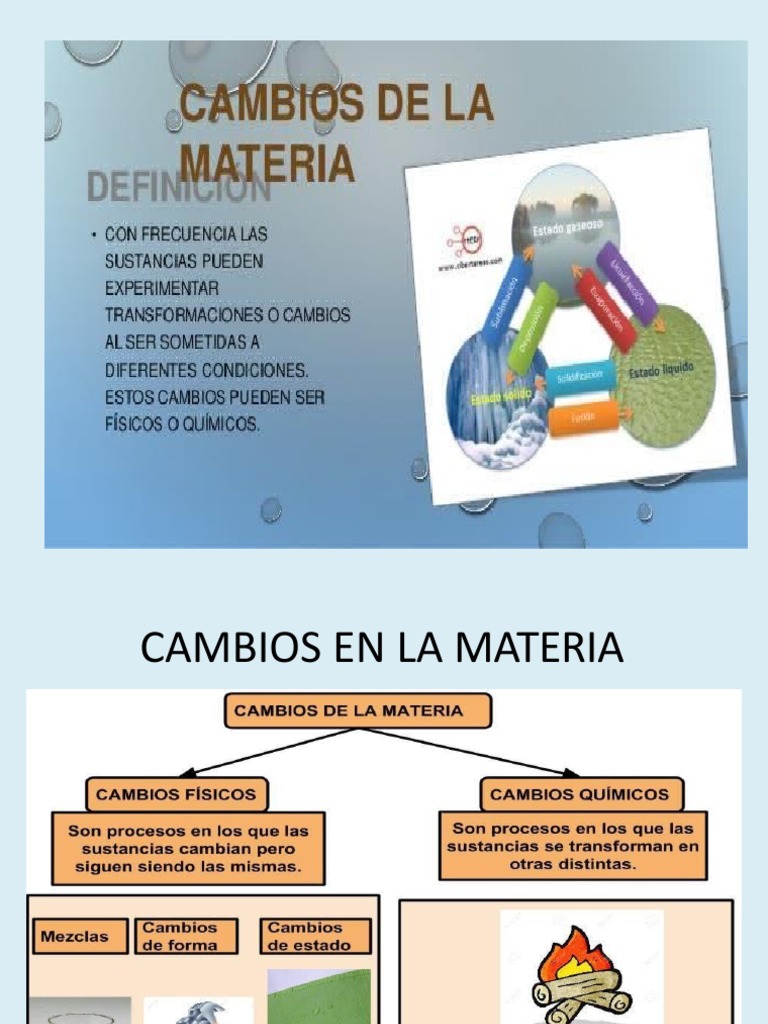 Cambios en la Materia: Físicos y Químicos | PDF | Entorno natural ...