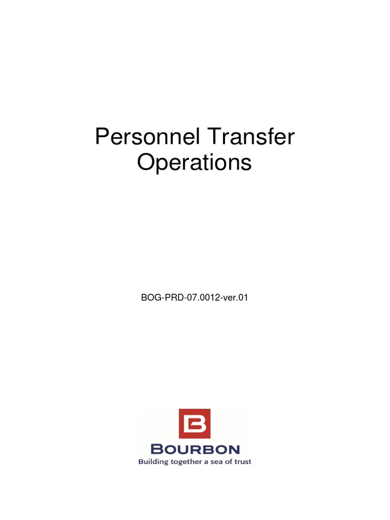 BOG-PRD-07.0012-ver.01 - Personnel Transfer Operations | PDF | Safety ...