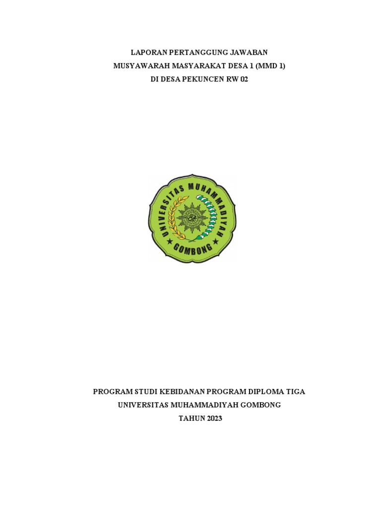 LPJ MMD 1 Desa Pekuncen RW 02 | PDF